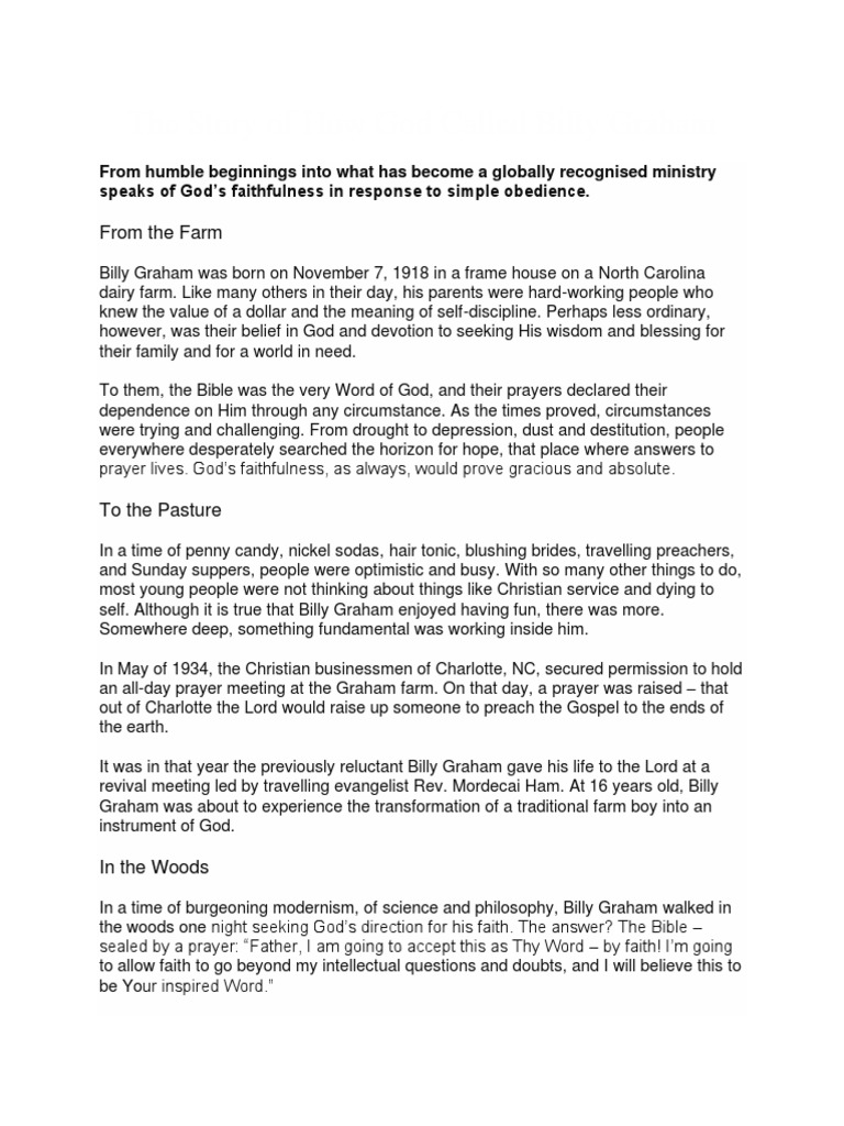 Billy Graham | PDF | Billy Graham | Abrahamic Religions