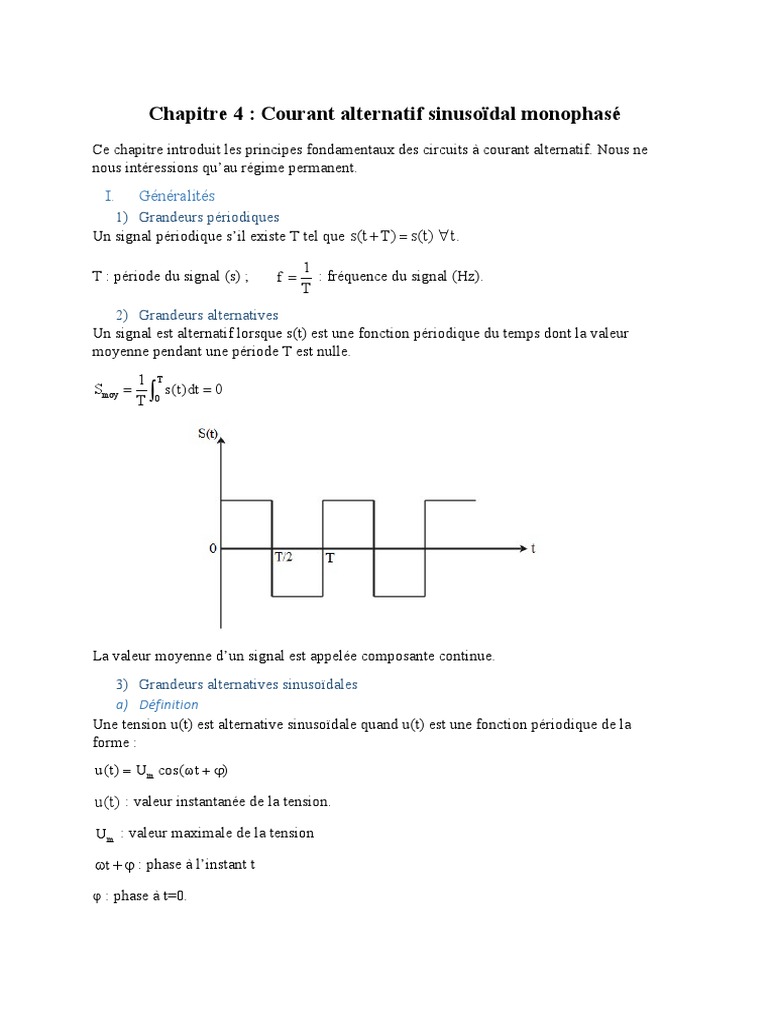 Cours_courant alternatif_GM | PDF | Courant alternatif | Impédance ...