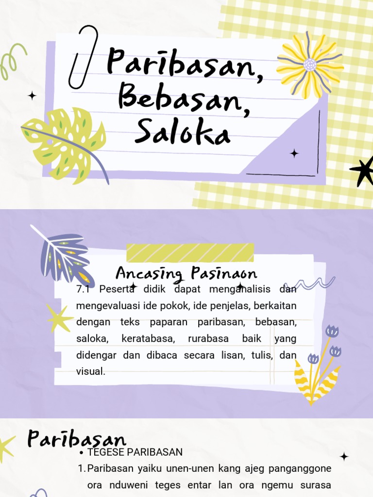 Paribasan, Bebasan, Saloka | PDF