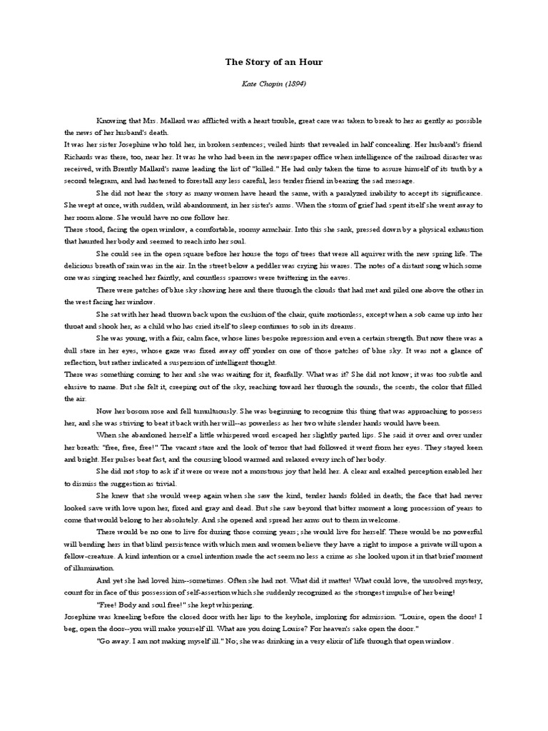 The Story of An Hour | PDF
