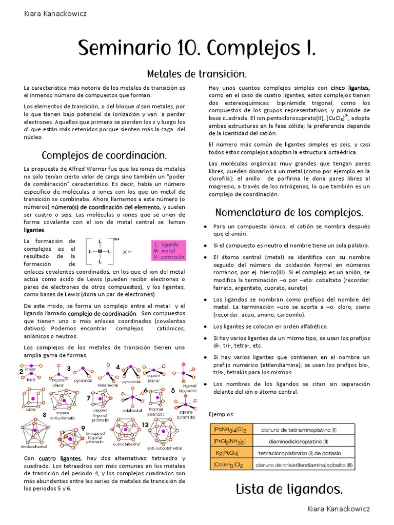 Inorg. Resumenes Segunda Parte | PDF | Ligando | Isómero
