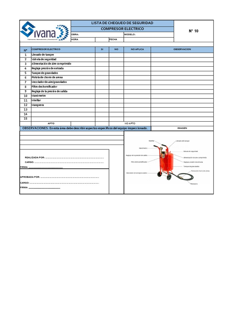 Check List Arenadora | PDF