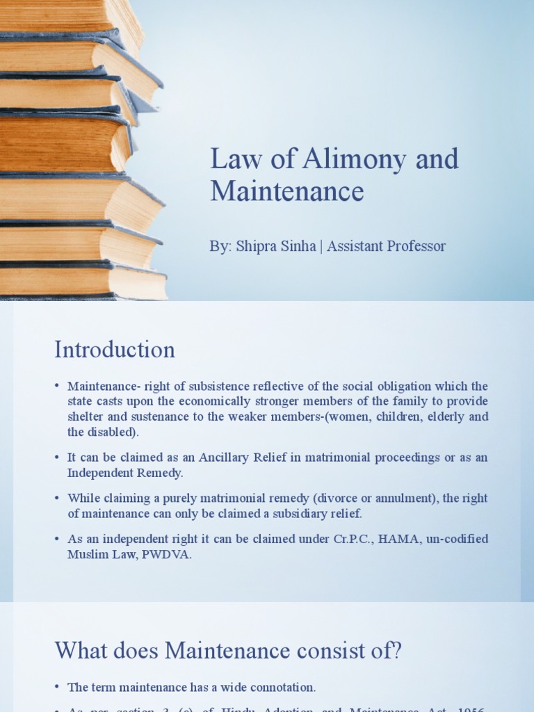 Understanding Alimony and Maintenance Law | PDF | Family | Kinship And ...
