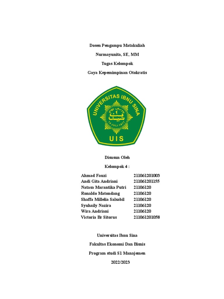 MSDM Kel 4 Gaya Kepemimpinan | PDF