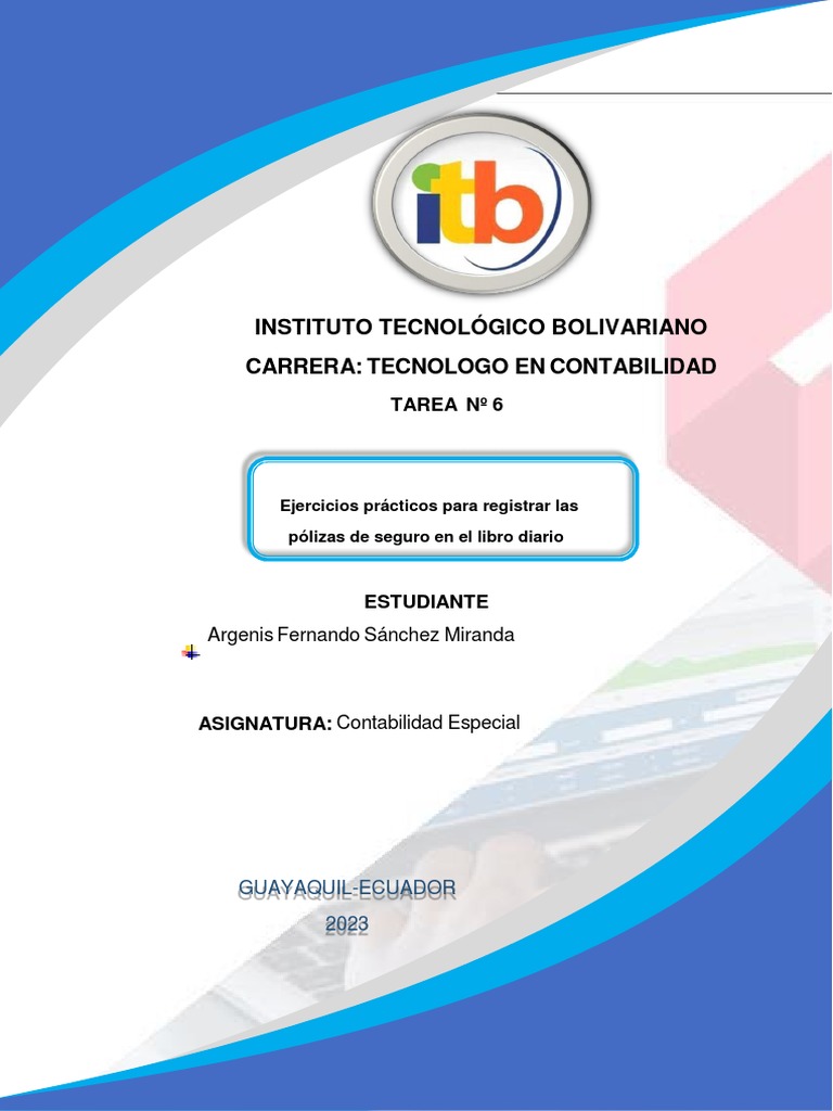 Ejercicios Prácticos para Registrar Las Pólizas de Seguro en El Libro Diario | PDF | Business ...