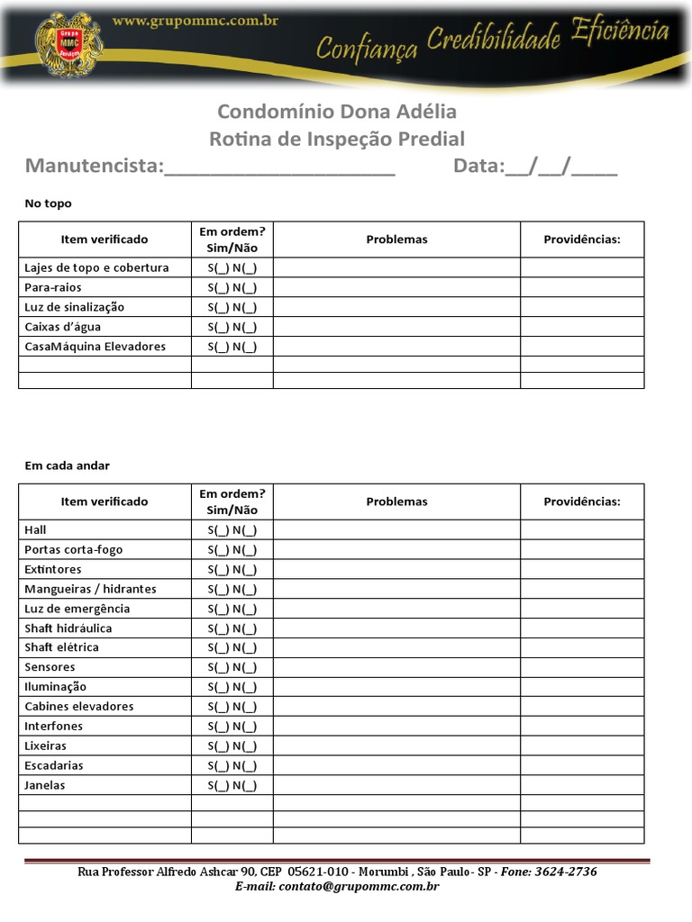 Roteiro para Inspeção Predial | PDF | Bens manufaturados