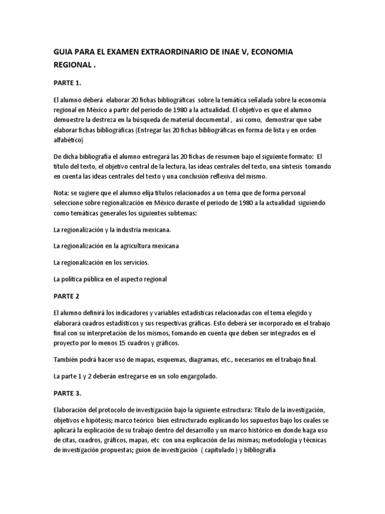 Guia para El Examen Extraordinario de Inae V | PDF | México | Estadísticas