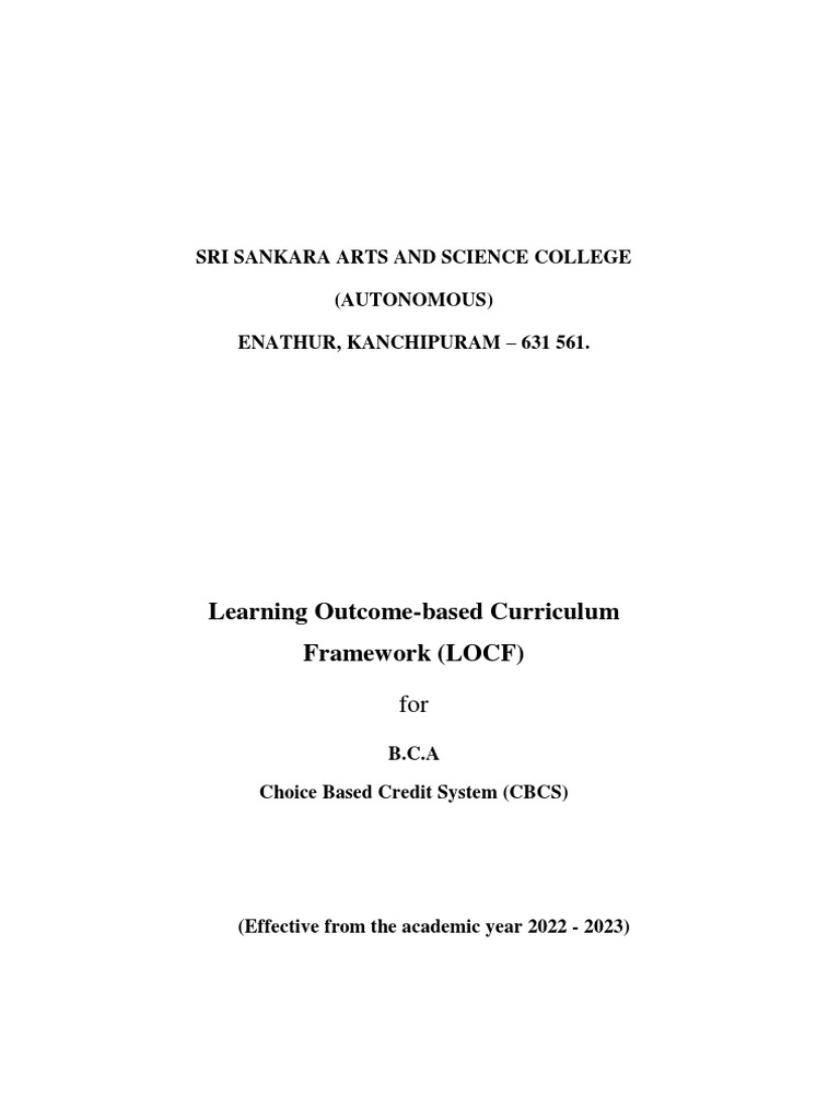 Learning Outcome-Based Curriculum Framework (LOCF) | Download Free PDF ...