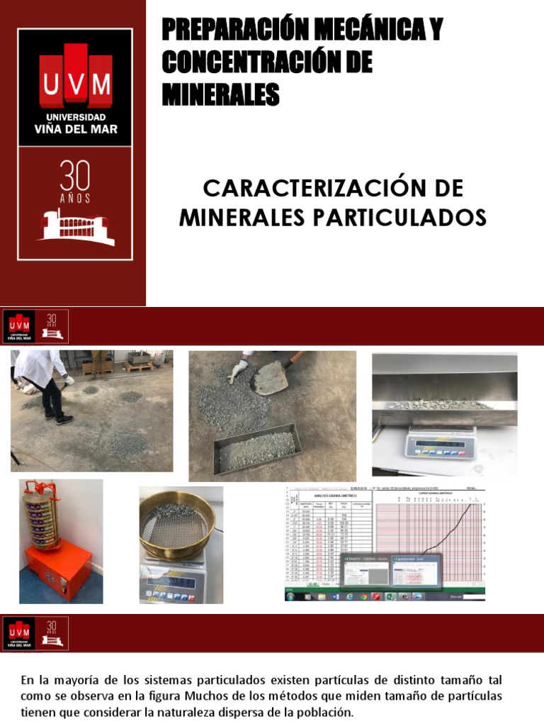 Uvm - PM y Conc. Min.. 2021 - Caractrización de Particulas Rev. 0 | PDF | Conceptos matemáticos ...