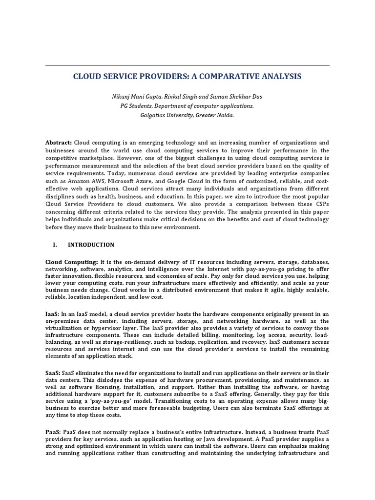 Cloud Service Providers | PDF | Cloud Computing | Amazon Web Services