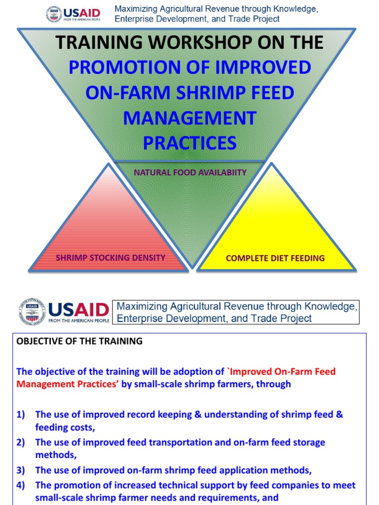 Training Workshop On The: Promotion of Improved On-Farm Shrimp Feed ...