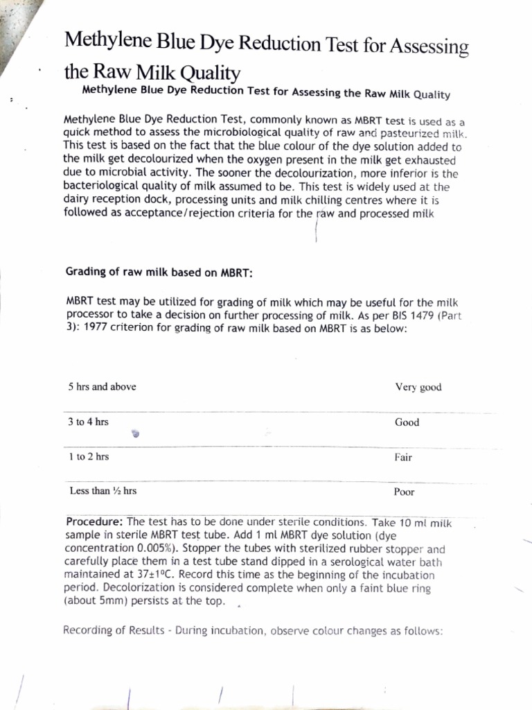 MBRT | PDF | Milk | Food And Drink