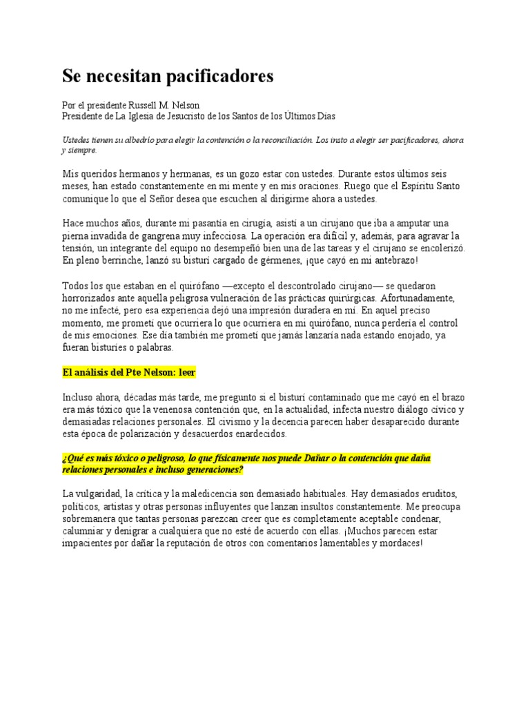 Se Necesitan Pacificadores | PDF | Amor | Jesús