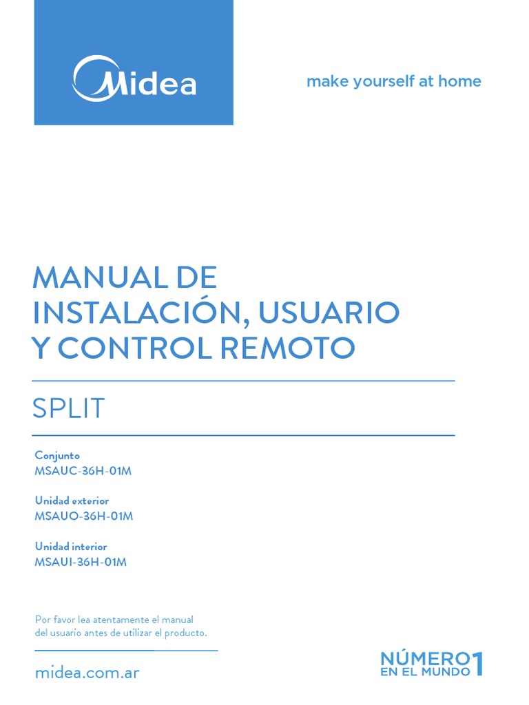 Manual Split Midea 9000 Msauc 36h 00m 3 C | PDF | Enchufes y tomas de corriente alterna | Residuos