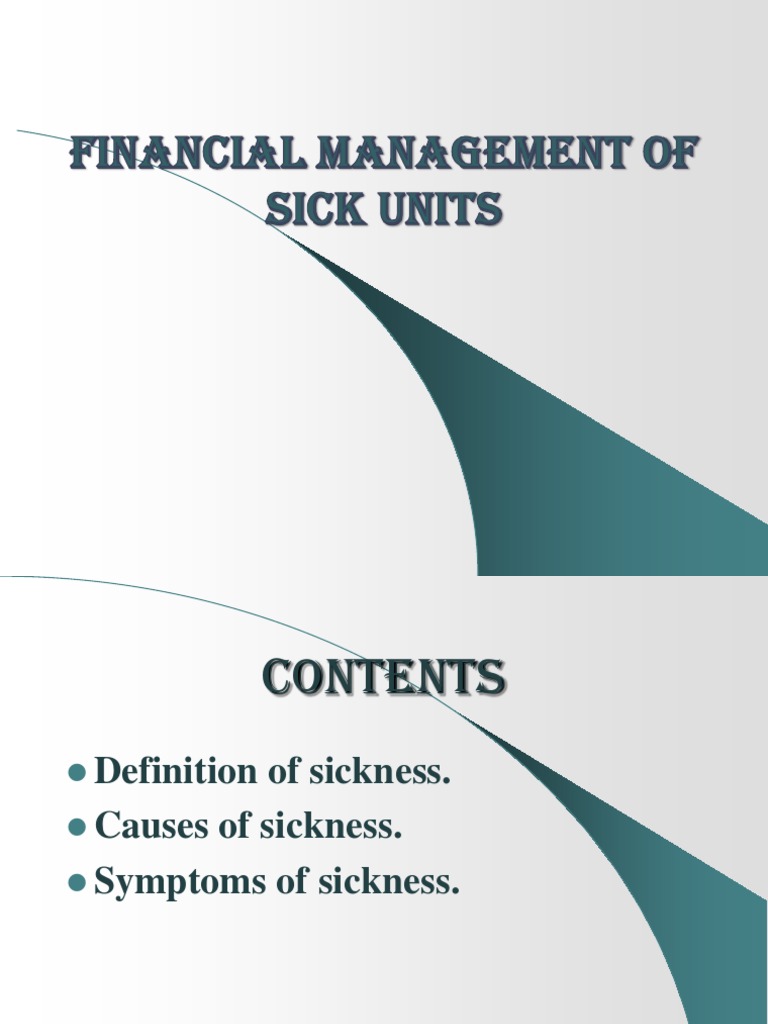 Financial Management of Sick Units | PDF | Banks | Debt
