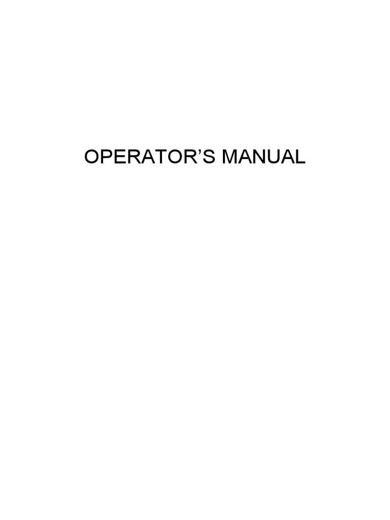 Operator's Manual | PDF | Electric Motor | Voltage