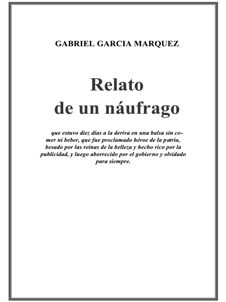 El Relato de Un Naufrago | PDF