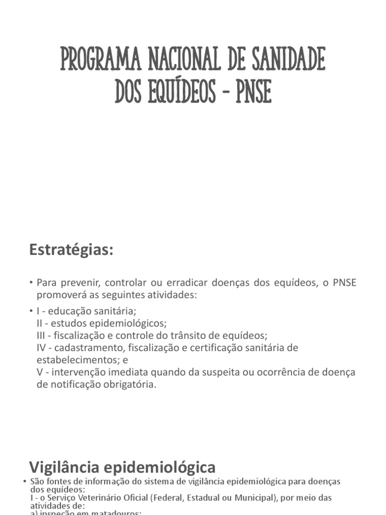 Sanidade Equídea: Estratégias e Normas | PDF | Medicina Veterinária ...