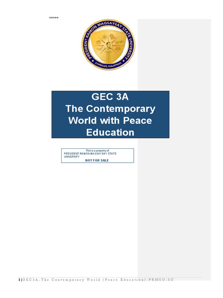 W1 8GEC 3A The Contemporary World With Peace Education Module | PDF ...