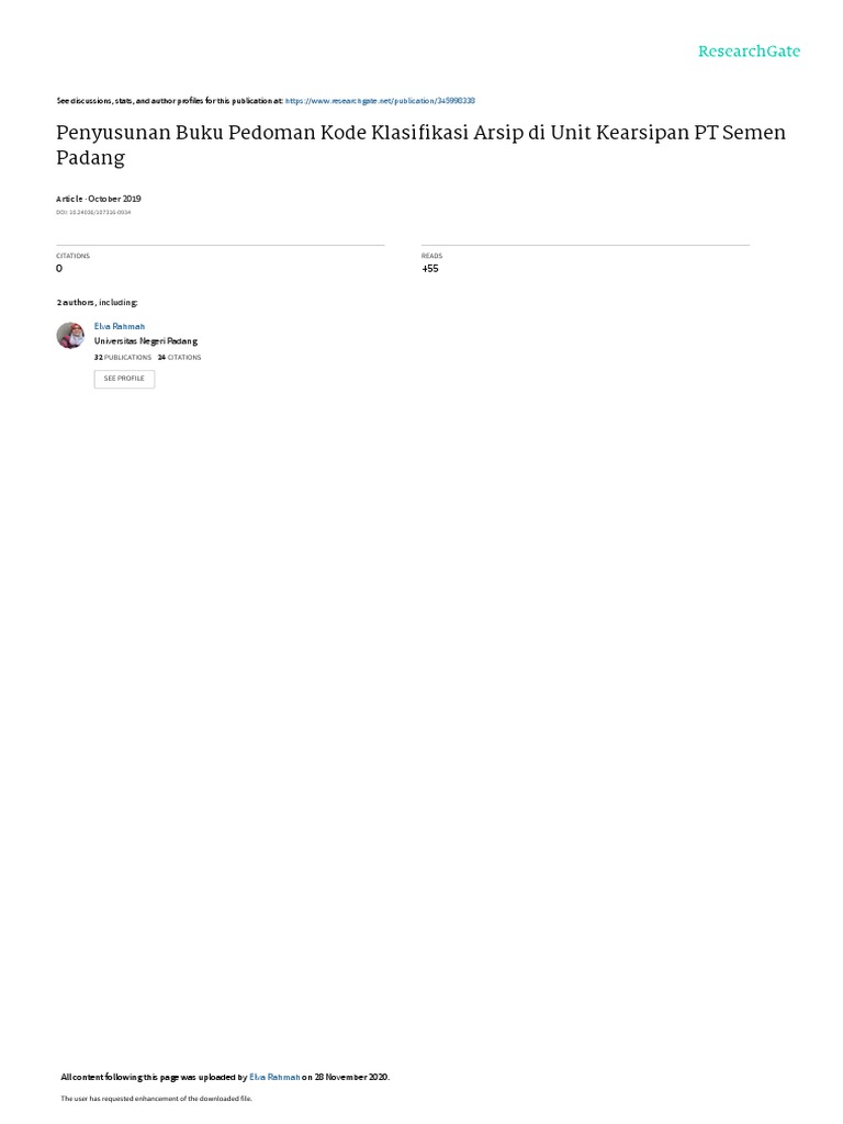 Penyusunan Buku Pedoman Kode Klasifikasi Arsip Di | PDF | Data | Information Science