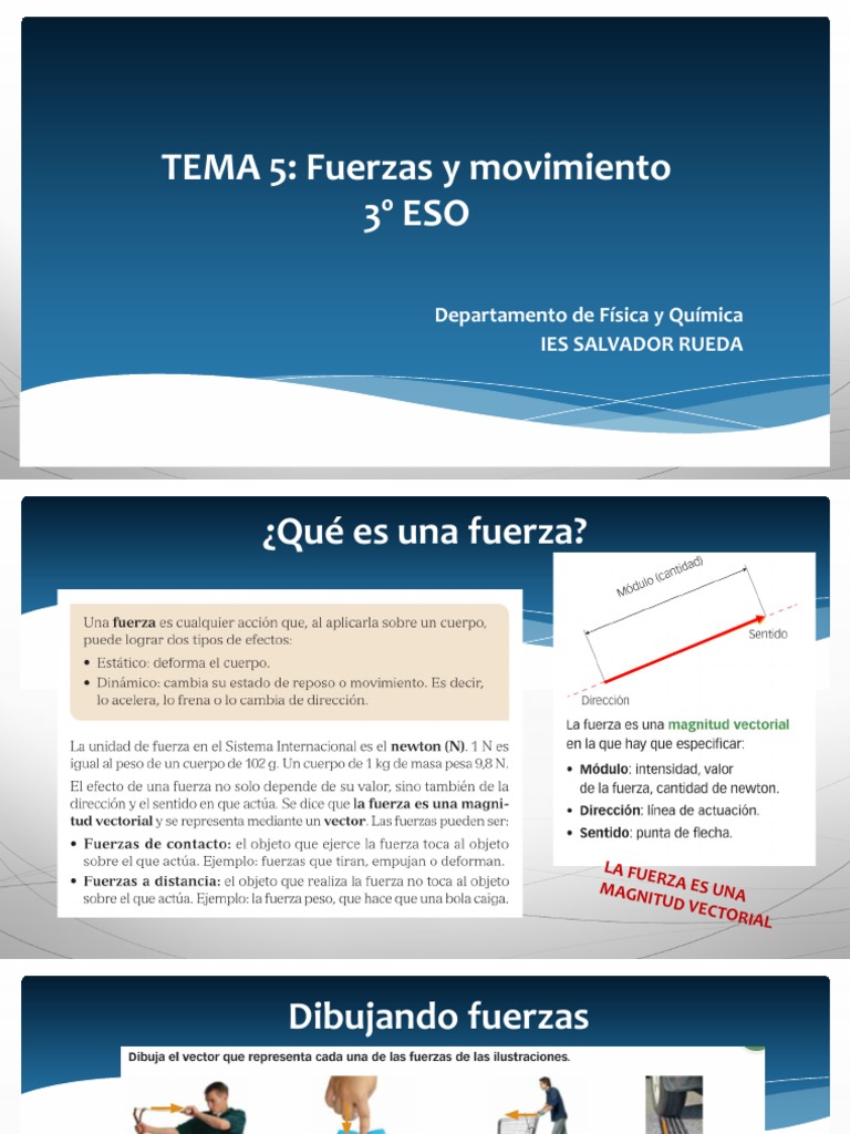 Unidad 5. Fuerzas y Movimiento | PDF | Fuerza | Ingeniería mecánica