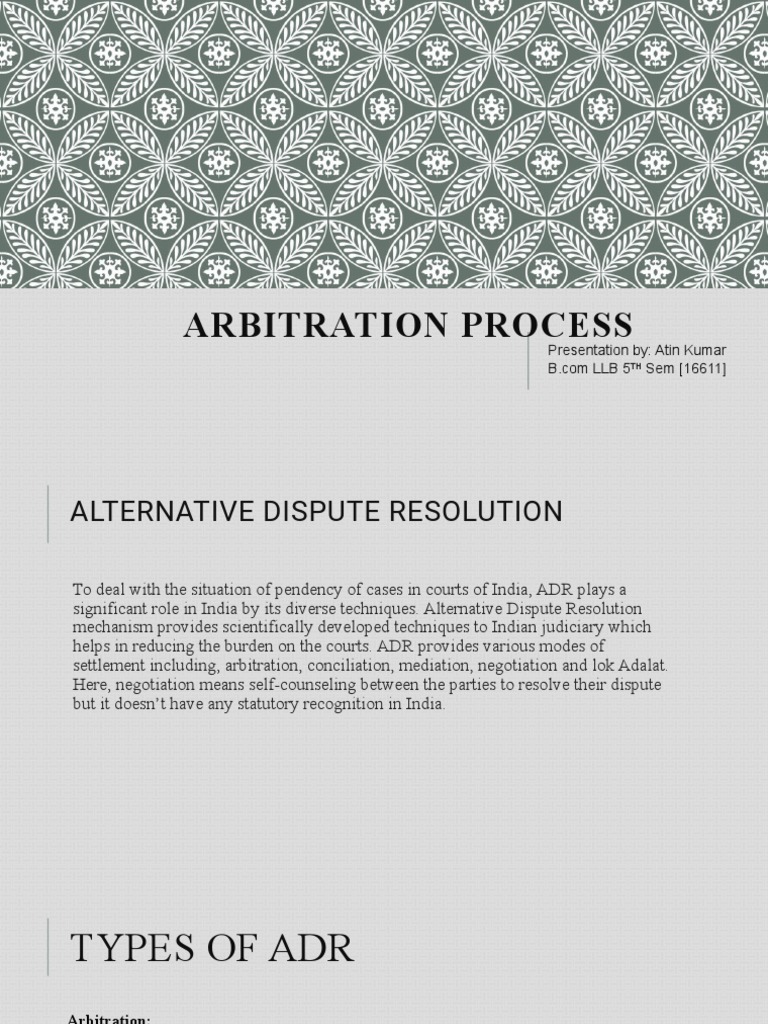 Arbitration Process | PDF | Alternative Dispute Resolution | Arbitration