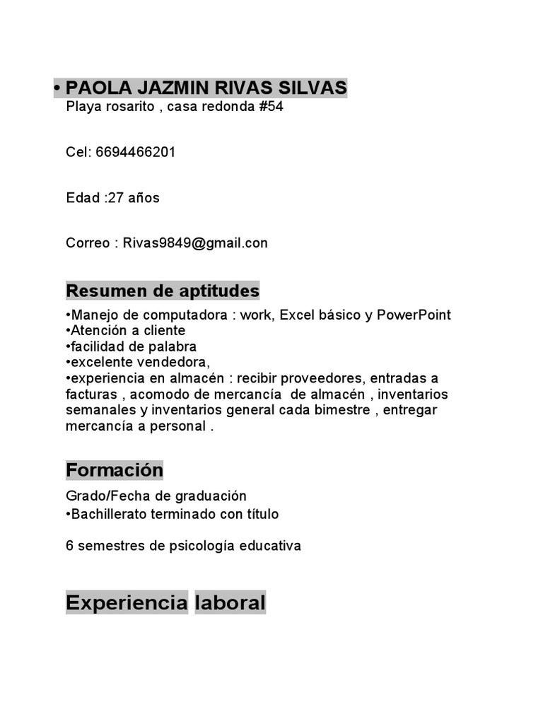 Cv Paola Rivas | PDF