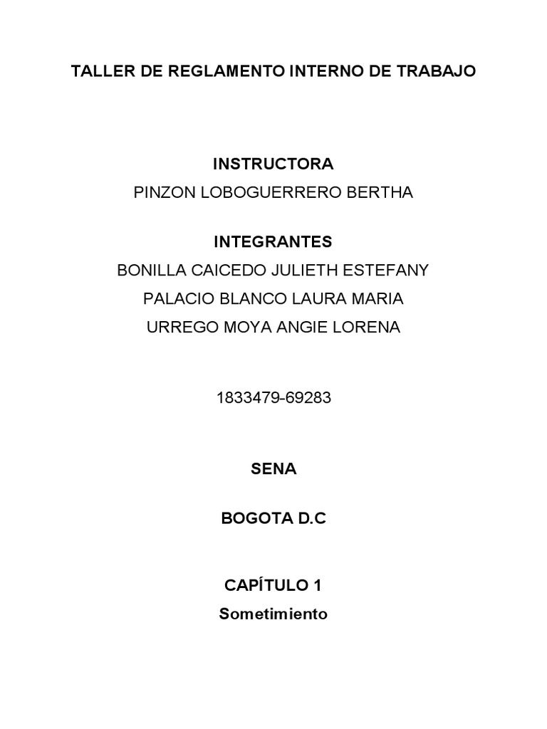 Taller de Reglamento Interno de Trabajo | Descargar gratis PDF | Salario | Salario mínimo