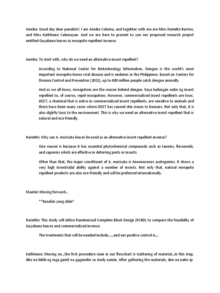 Research Defense Script | PDF | Insects And Humans