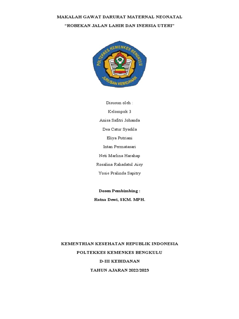 Robekan Jalan Lahir & Inersia Uteri | PDF