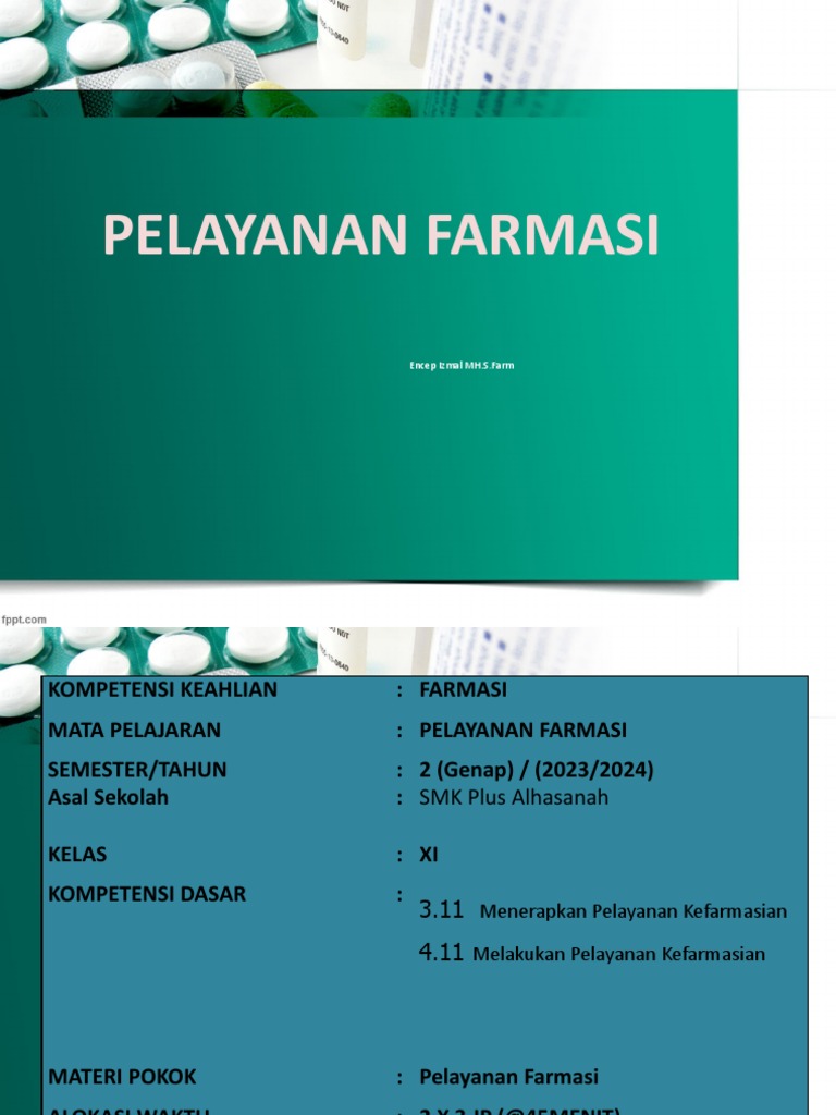 Pelayanan Farmasi Pertemuan 1 | PDF | Pengembangan Diri | Kesehatan Holistik