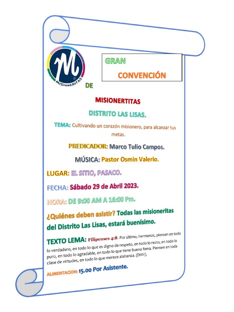 Afiche de Misioneritas 2023 | PDF