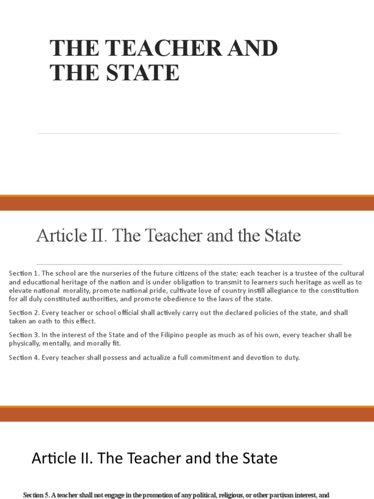 The Teacher and The State | PDF