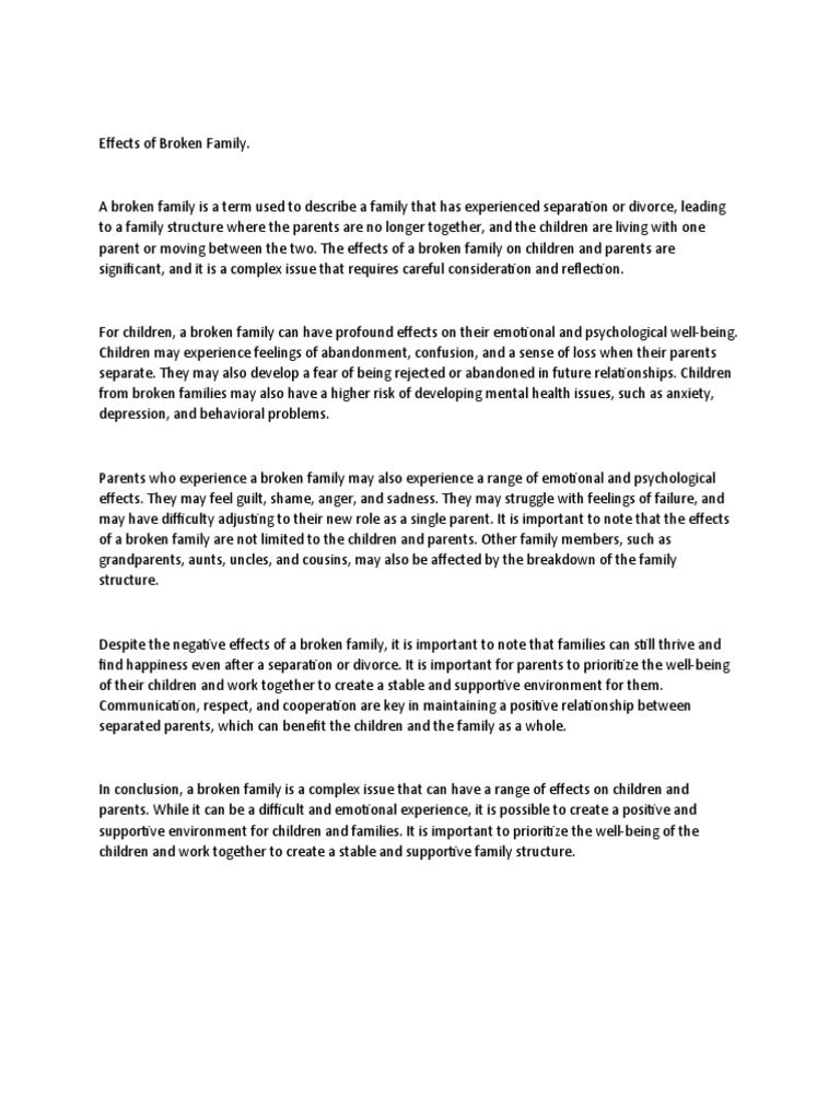 Impact of Broken Families on Well-being | PDF | Wellness