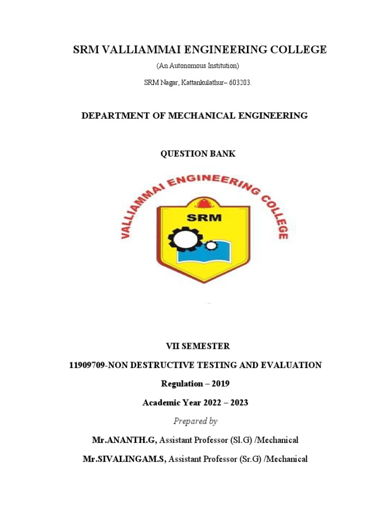 Non Destructive Testing and Evaluation | PDF | Radiography ...