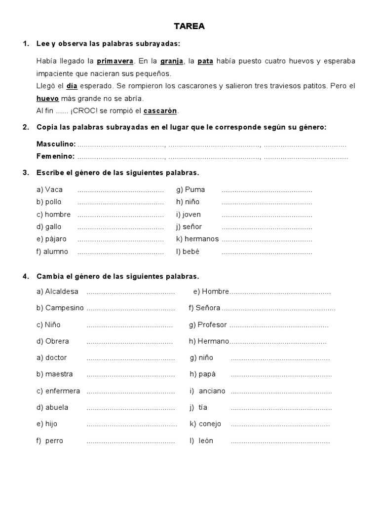 GENERO DEL SUSTANTIVO | PDF