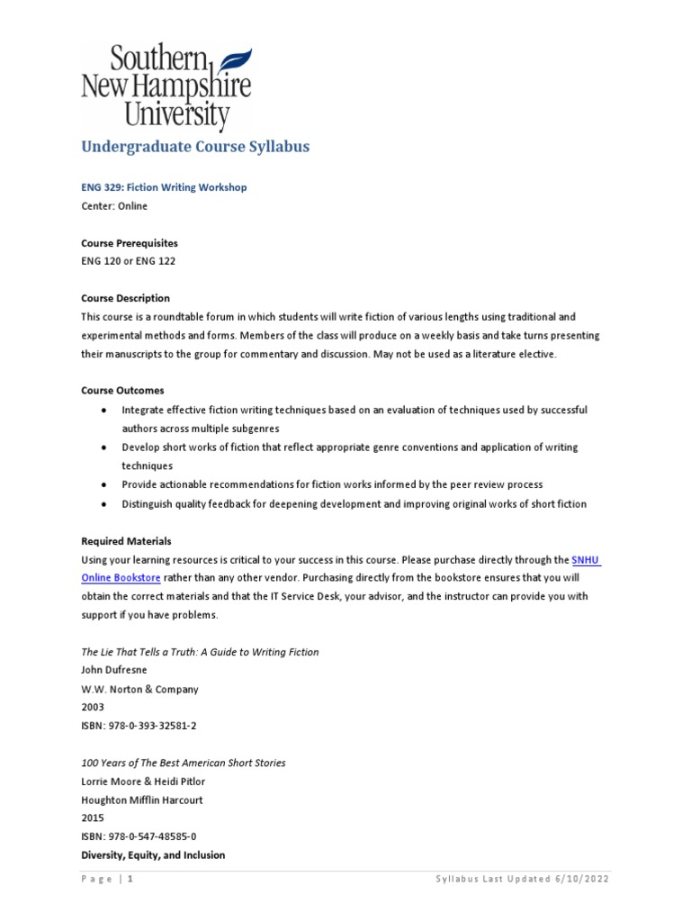 SNHU ENG 329 Syllabus | Download Free PDF | Americans With Disabilities Act Of 1990 | Section ...