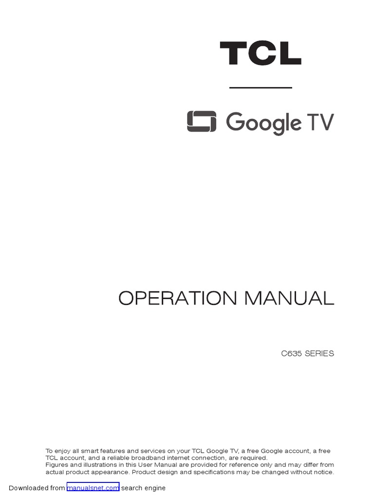 TCL c635 TV Operation Manual | PDF | Computer Network | Hdmi