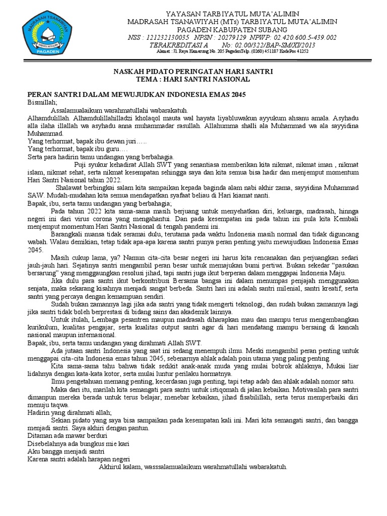 Teks Pidato Bunga Aksioma | PDF