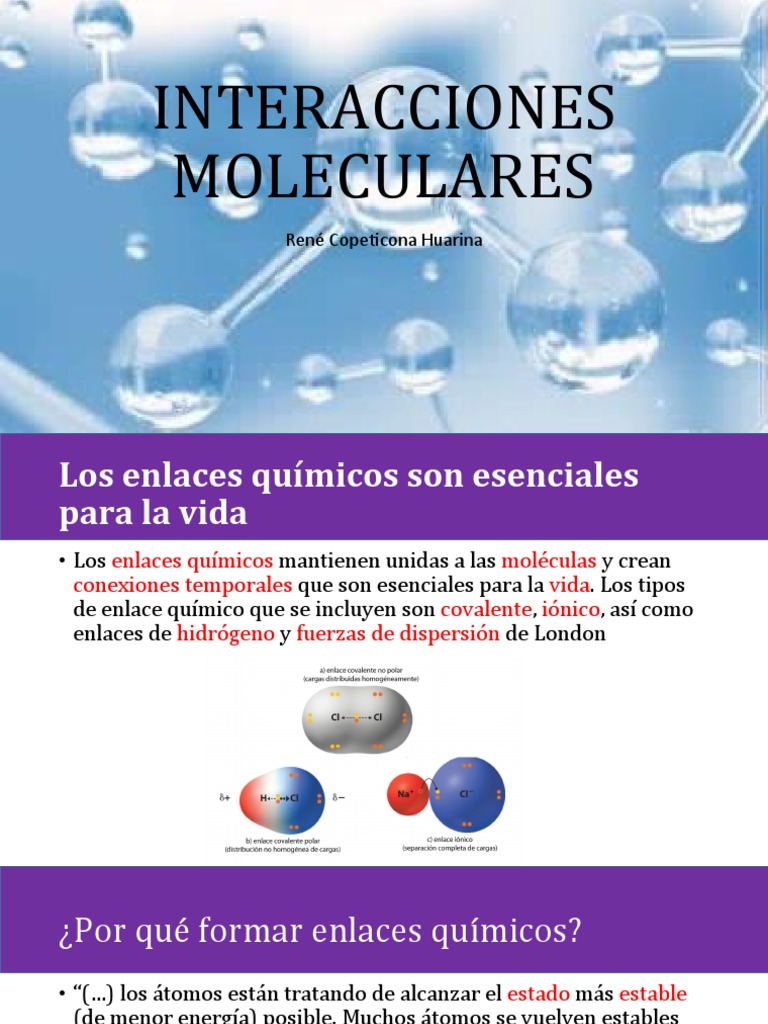 6 Interacciones Moleculares | PDF | Enlace covalente | Enlace químico