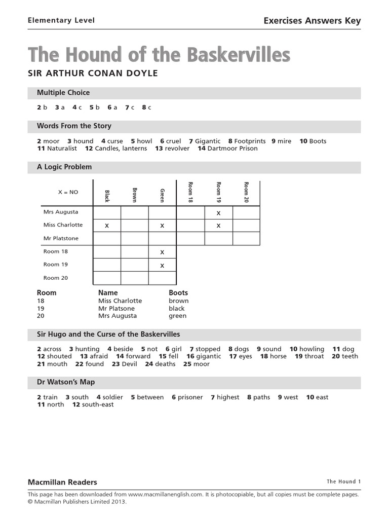 The_Hound-of-Baskervilles-Exercises-Answers-Key | PDF | The Hound Of ...