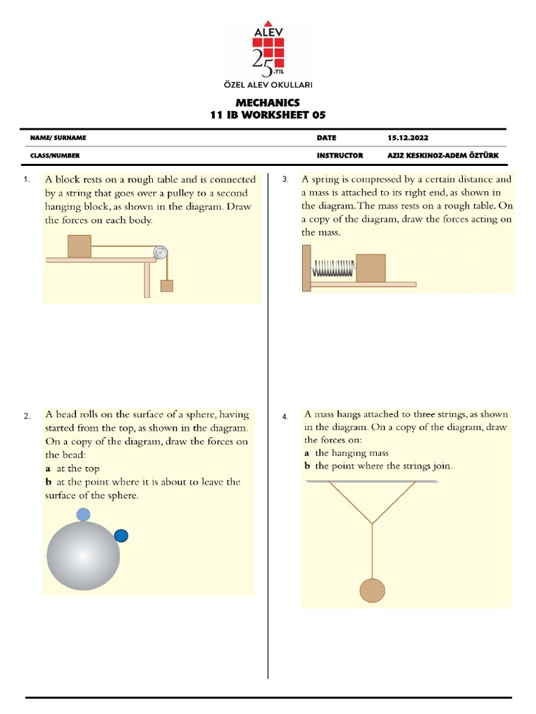 Ib Worksheet Mechanics 05 Physics | PDF