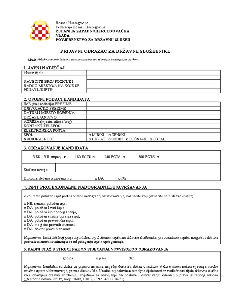 03obrazac Za DRZ Sluz | PDF