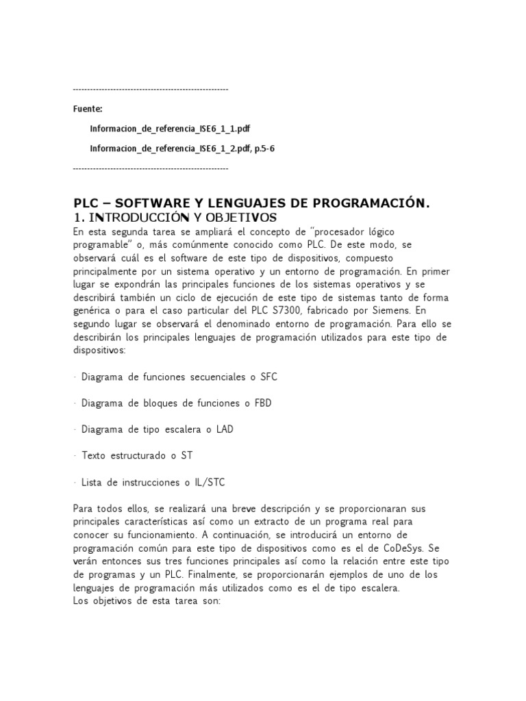 01 C1 PLC Lenguajes de Programacion | PDF | Lenguaje de programación ...