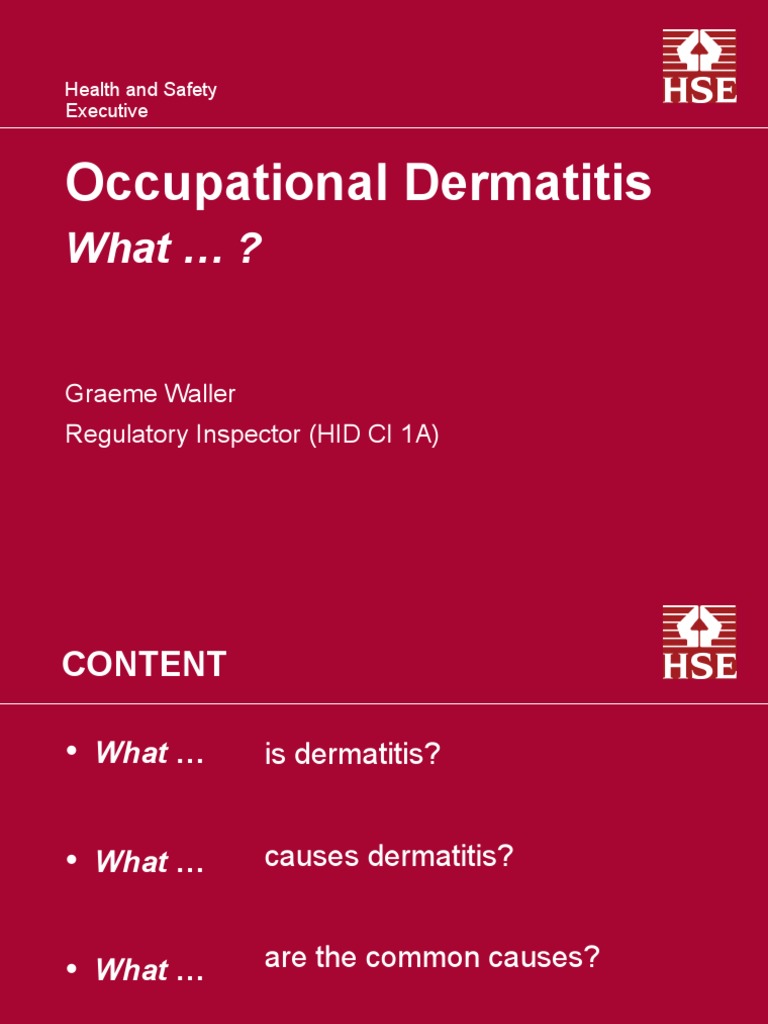 Understanding Occupational Dermatitis | PDF | Occupational Safety And ...