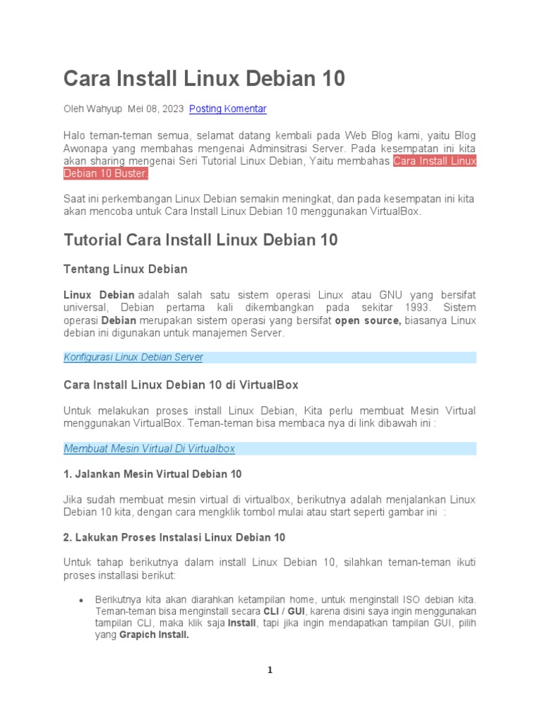Tutorial Cara Install Debian 11 | PDF