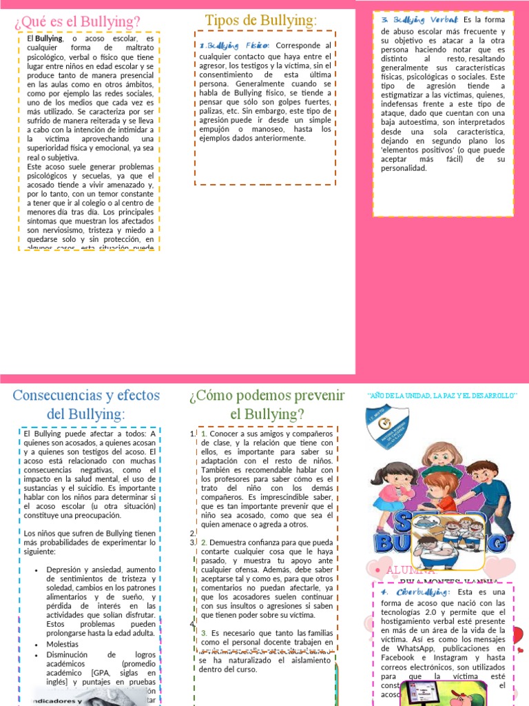Triptico-BULLYING | PDF | Sicología | Ciencias del comportamiento