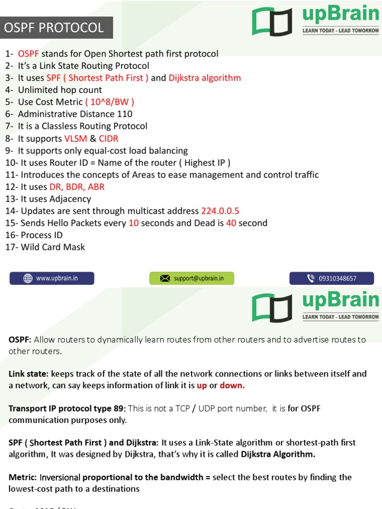 Ospf Routing Protocol | Download Free PDF | Network Protocols | Network Layer Protocols