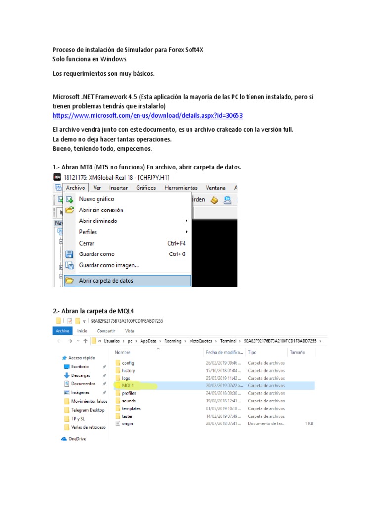 Instalación del Simulador Forex Soft4X | PDF | Archivo de computadora ...