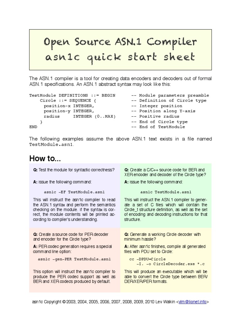 Asn1c Quick | PDF | Computer Programming | Software Engineering